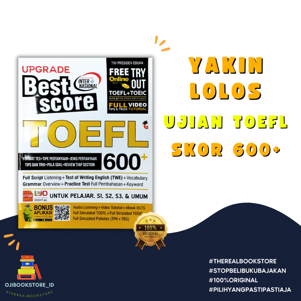 Jual BUKU TOEFL - BUKU TES TOEFL TOEIC - UPGRADE BEST SCORE TOEFL 600 ...