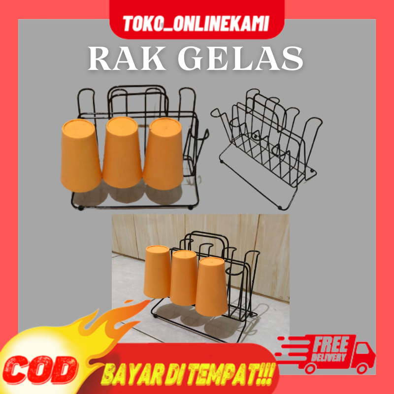 Jual Rak Gelas Organizer Besi Cup Holder Tempat Cangkir Tempat Gelas Gantungan Gelas Rak Dapur ...
