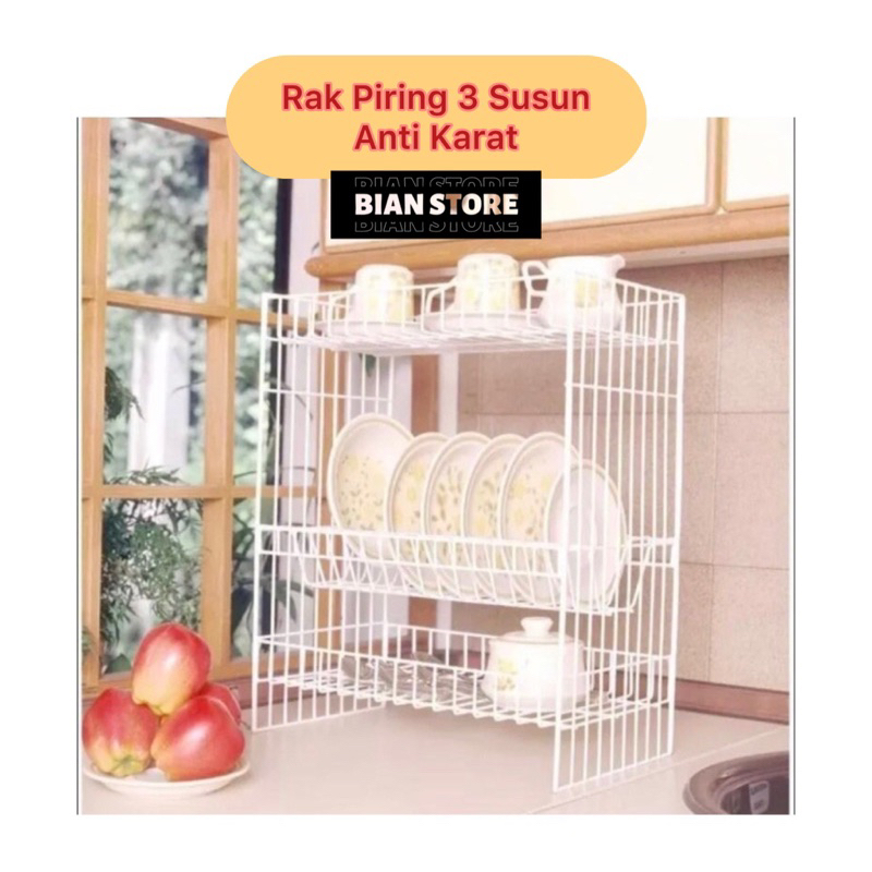 Jual Rak Piring Dapur RPK RPL Susun 2 dan 3 | Shopee Indonesia