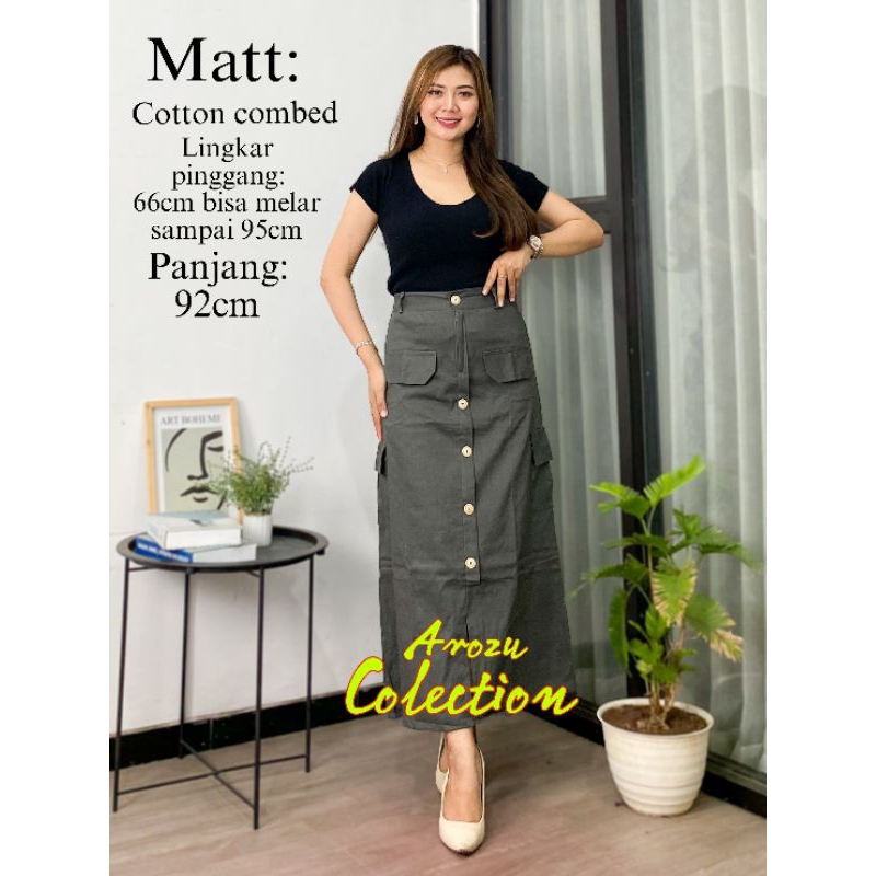 Jual Rok Cargo Skirt Rok Cargo kancing Rok Cargo wanita | Shopee Indonesia