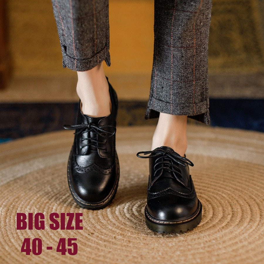 Jual Oxford Full Black - Sepatu Docmart Wanita Big Size 40-41-42-43-44 ...