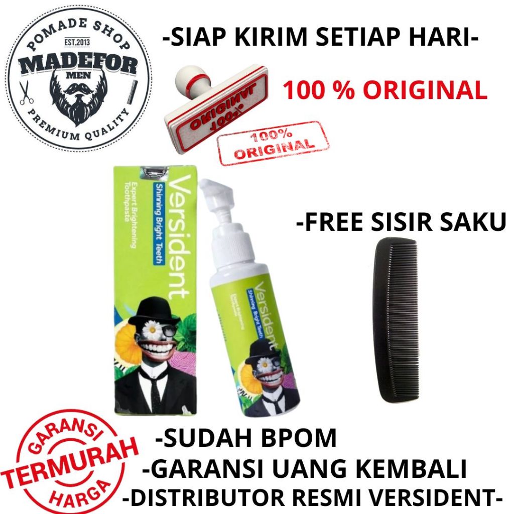 Jual PASTA GIGI VERSIDENT SHINING BRIGHT TEETH PEMUTIH GIGI PASTA GIGI ...