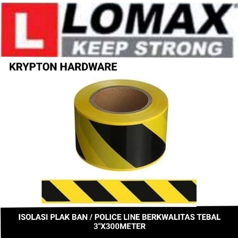 Jual LOMAX isolasi plak ban police line 3"x300M ( bahan tebal) | Shopee ...