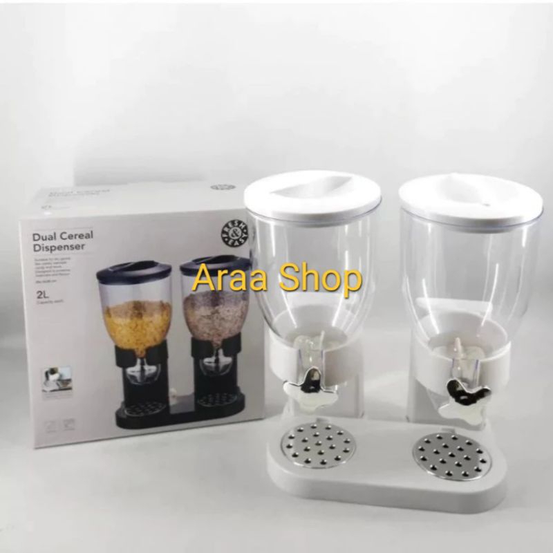 Jual Dispenser Cereal Oatmeal Candy Double 2L / Dual Dispenser Cereal 2 ...