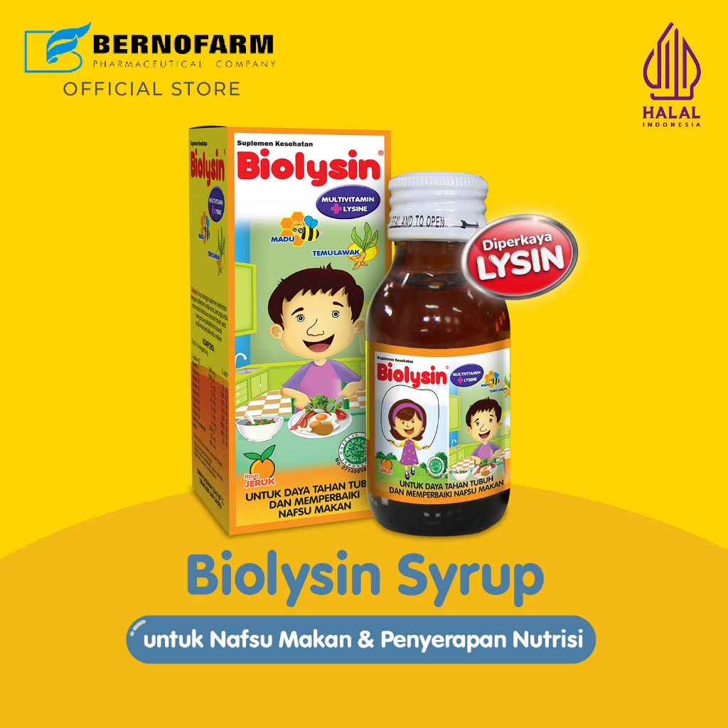 Jual Multivitamin sirup Anak Lengkap Biolysin Smart Syrup Rasa Orange ...