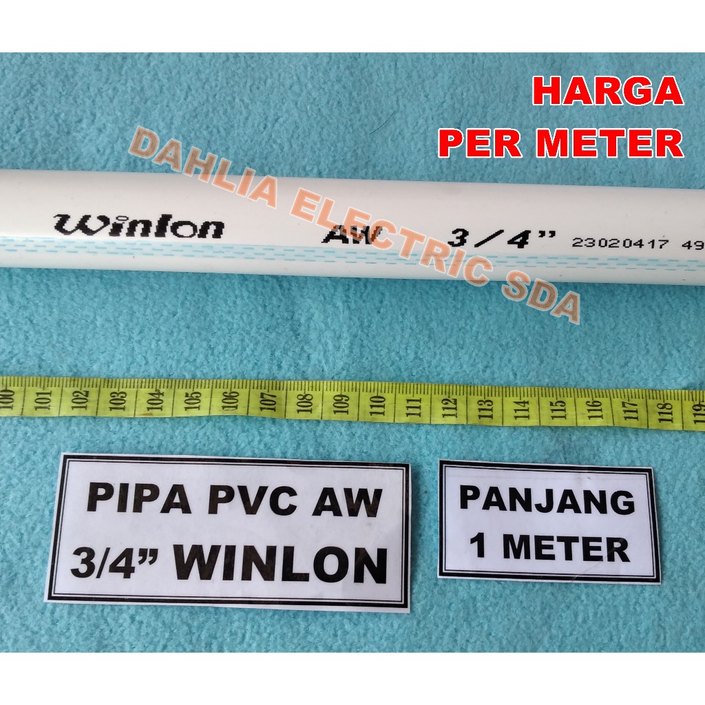 Jual PIPA PVC 3/4 INCH AW WINLON PUTIH 1 METER | Shopee Indonesia