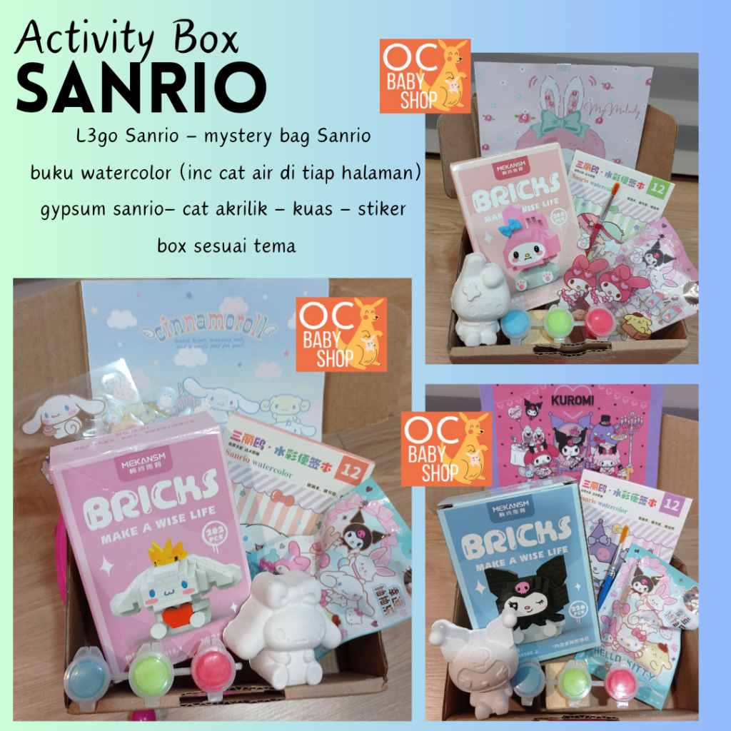 Jual Kado Karakter Sanrio ActivityBox Mainan Kuromi Cinnamoroll My Melody Hampers Ultah Cewek ...