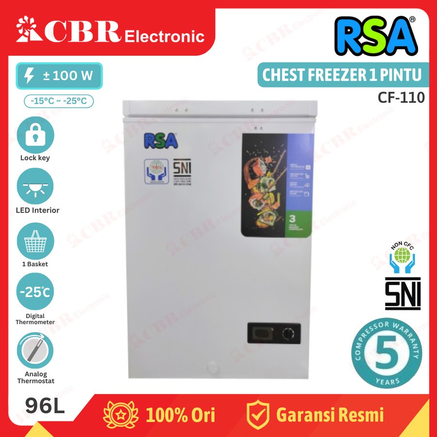 Jual FREEZER PETI - CHEST FREEZER RSA CF-110 / 100 LITER | Shopee Indonesia
