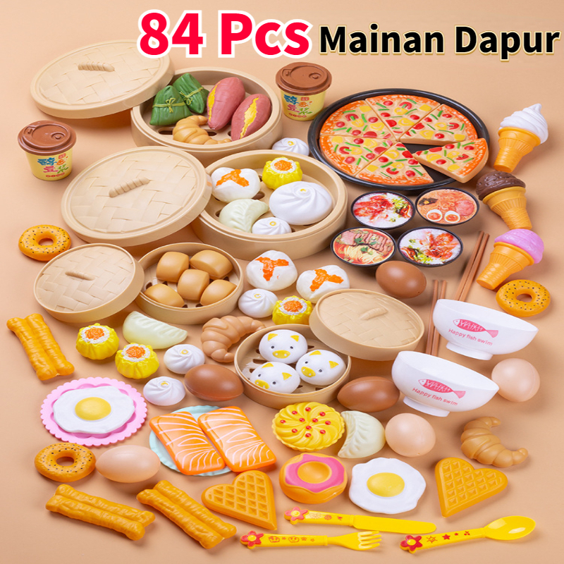 Jual 84 PCS Mainan Dimsum Anak Mainan Dapur Pretend Play Mainan Dim Sum ...