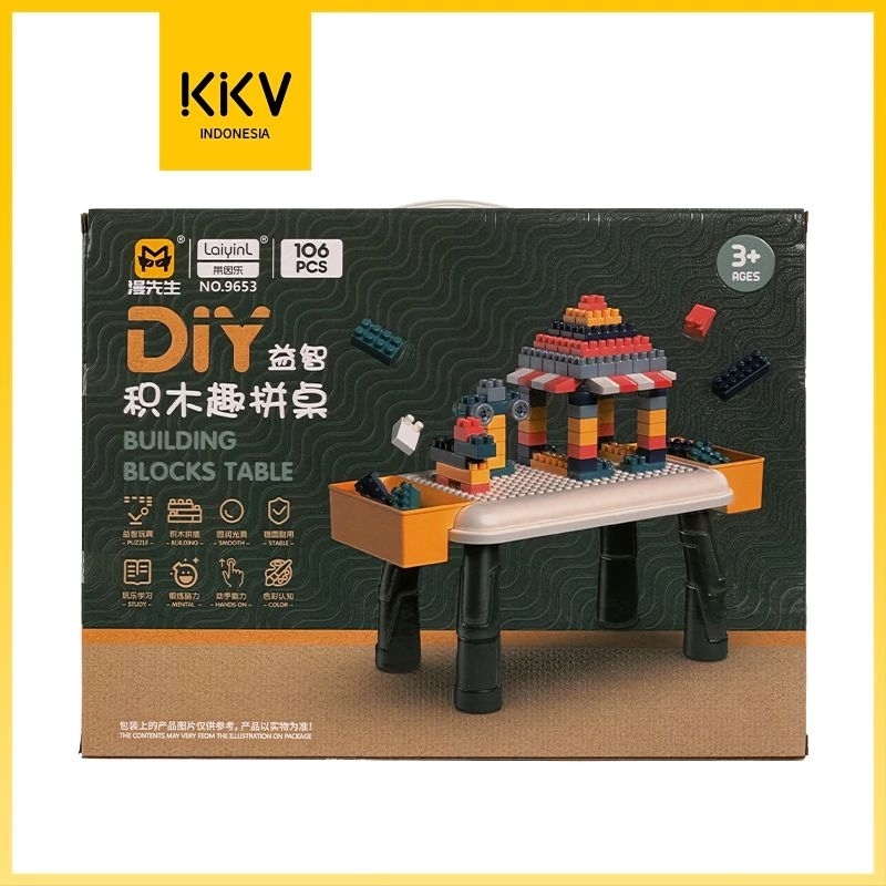 Jual KKV Mainan Brick Balok Susun Meja Anak DIY 106Pcs Building Blocks ...