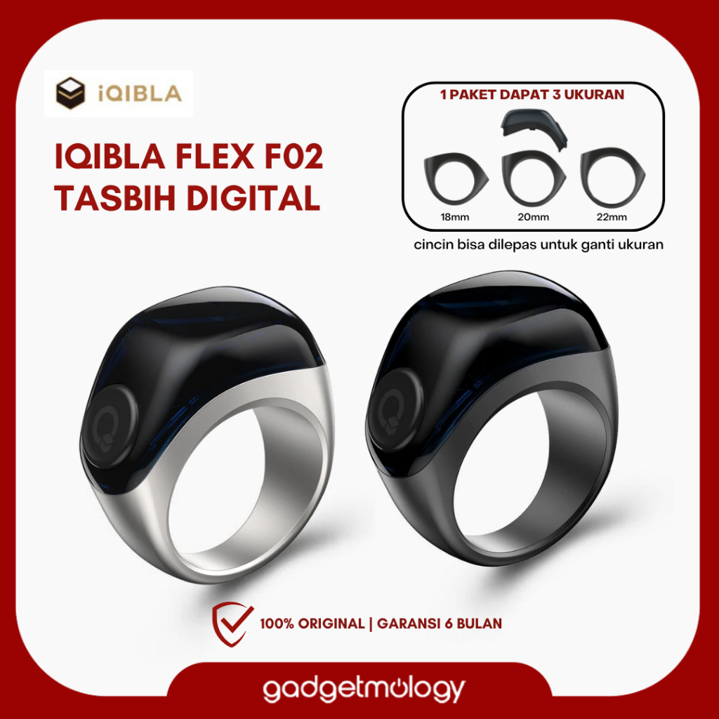 Jual iQIBLA Zikr Ring Flex F02 Smart Tasbih Digital Allumunium Alloy 3 Sizes Compatible Tasbih ...
