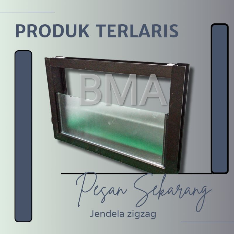 Jual bovenli kaca zigzag 40x60 bouvenly aluminium kaca | Shopee Indonesia