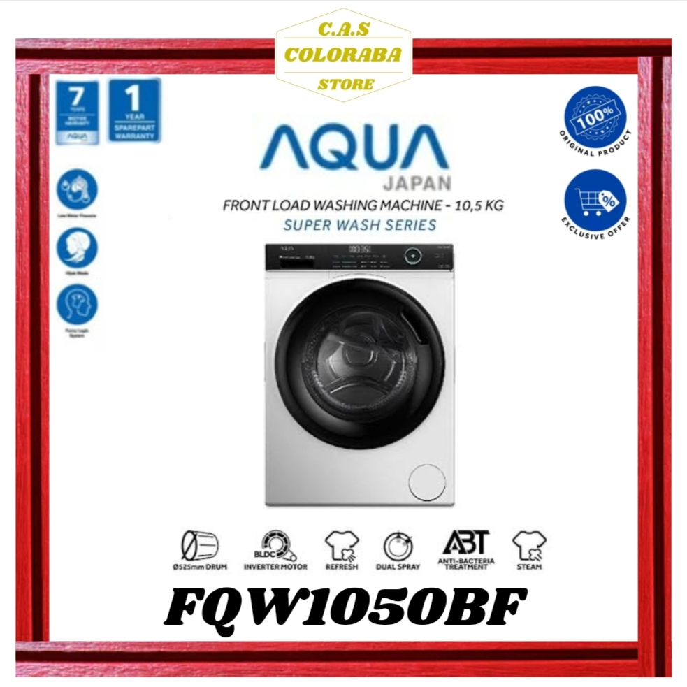 Jual MESIN CUCI AQUA JAPAN FQW1050BF MESIN CUCI FRONT LOADING 10,5 KG ...