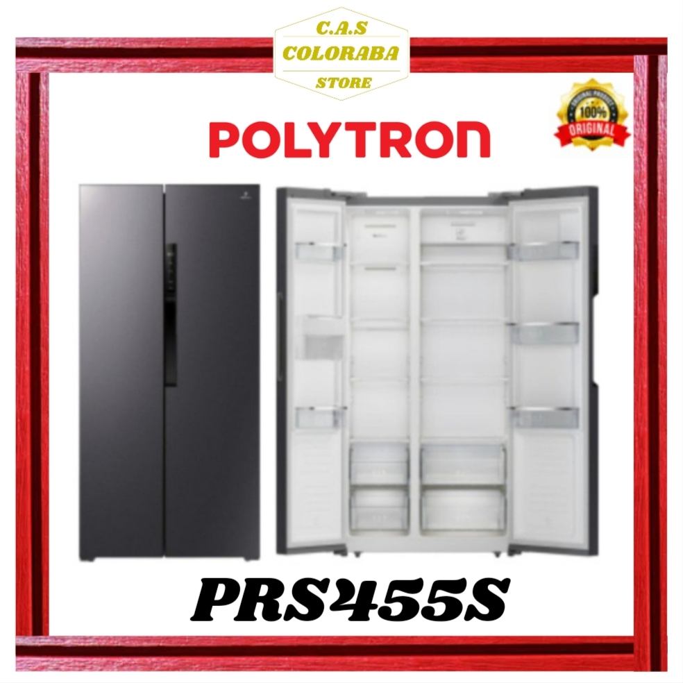 Jual KULKAS POLYTRON PRS455S KULKAS SIDE BY SIDE INVERTER PRS-455-S PRS ...