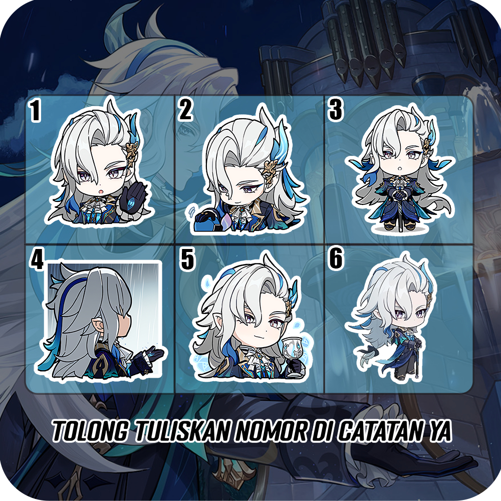 Jual Stiker Glossy Neuvillette Genshin Impact, Sticker Anime Lucu Untuk ...