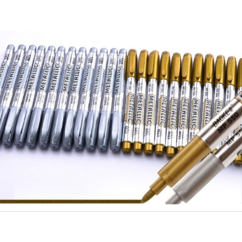Jual Metallic Pen Baoke Gold Silver Spidol Ban Mobil Spidol Ban Motor ...