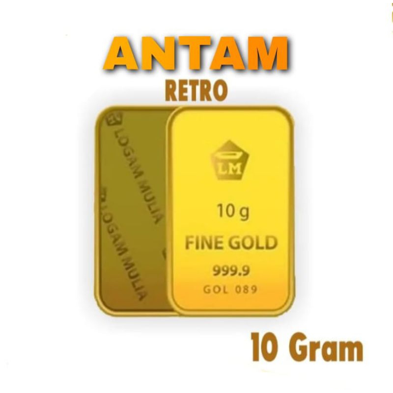 Jual LM EMAS ANTAM RETRO 5 GRAM - 10 GRAM, LOGAM MULIA RETRO BERDIRI / POTRAIT | Shopee Indonesia