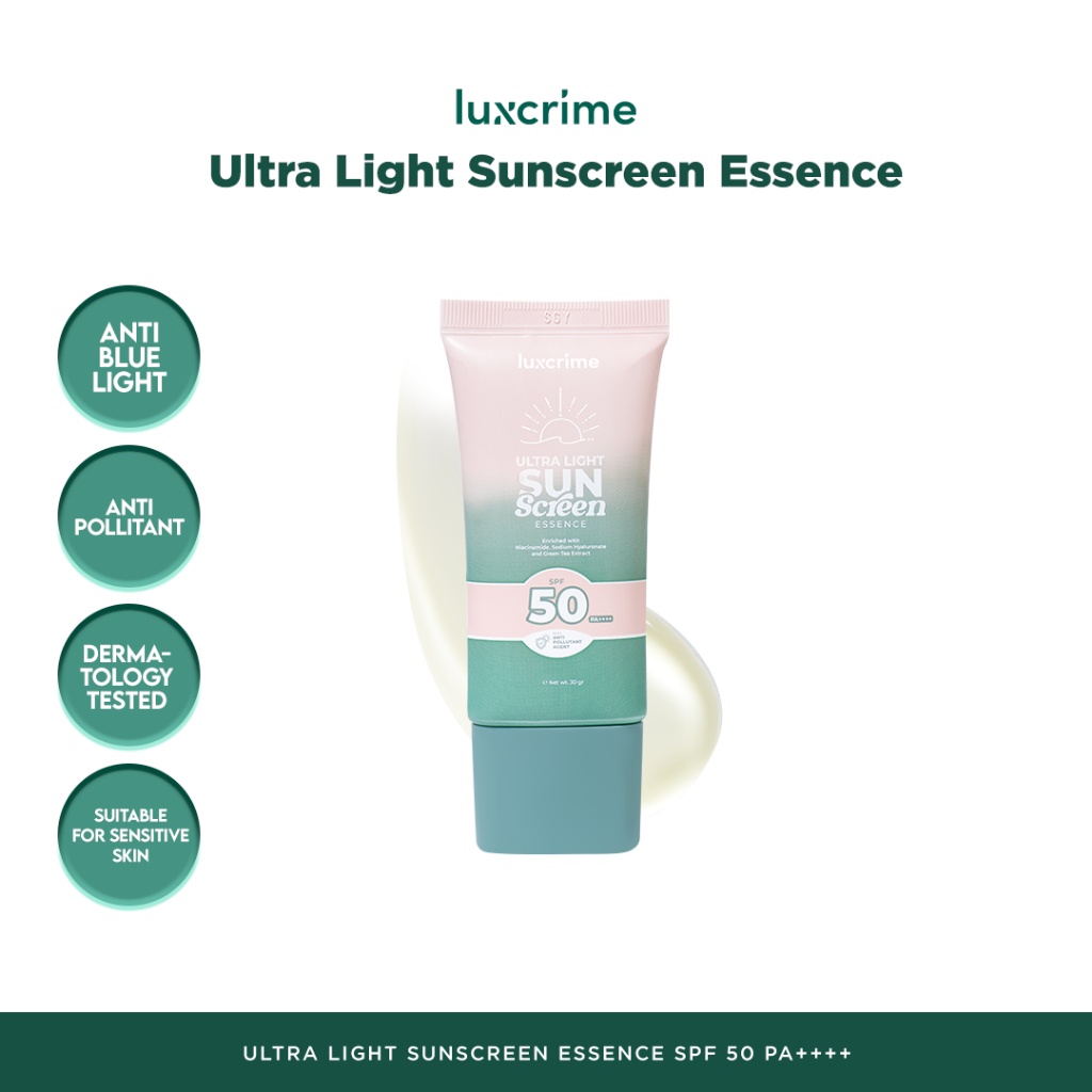 Jual Luxcrime Ultra Light Sunscreen Essence SPF 50 PA++++ | Shopee Indonesia