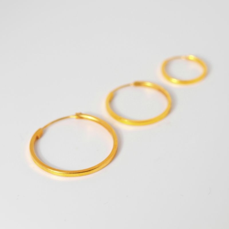 Jual Anting Emas Tindik Pipih Polos - Toko Emas Gadjah | Shopee Indonesia