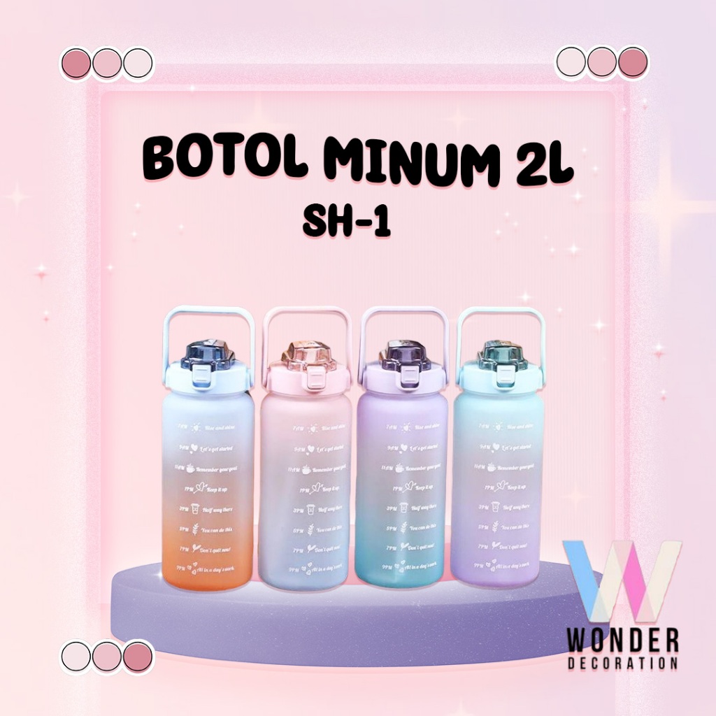 Jual Botol Minum 2 Liter Viral Botol Minum Lucu Botol Motivasi 2 Liter ...