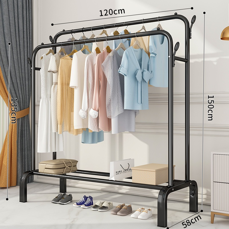 Jual Rak Baju Gantungan Baju Besi Stand Hanger Gawang Serbaguna Putih ...