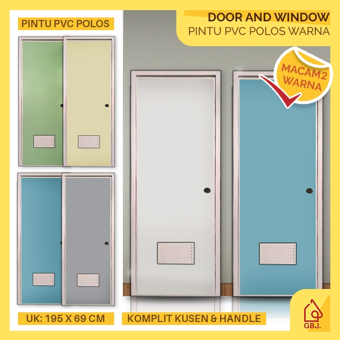 Jual PINTU PVC KAMAR MANDI POLOS MURAH 195 X 70 + HANDLE + SELOT ...