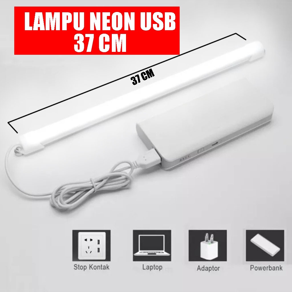 Jual Lampu Neon Panjang 37 Cm Strip Tabung LED USB Belajar Kerja Rumah ...