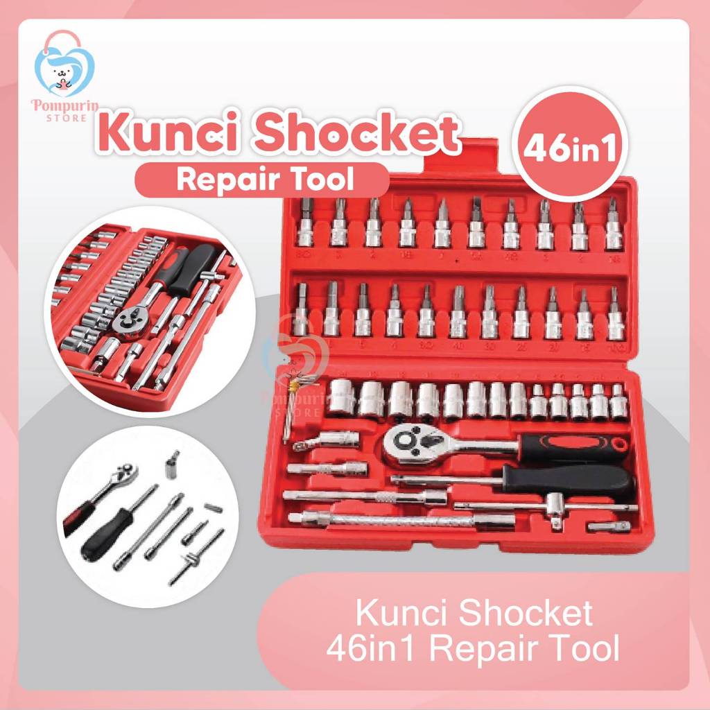 Jual Kunci Shocket 46in1 Repair Tool - Set Obeng Kunci Shock Obeng ...