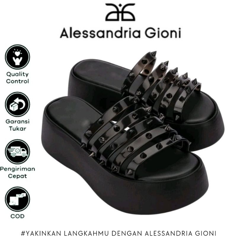 Jual ALANA- Sandal MELS Punk Love A 23-8/Sendal Wedges Tali Punky Viral ...