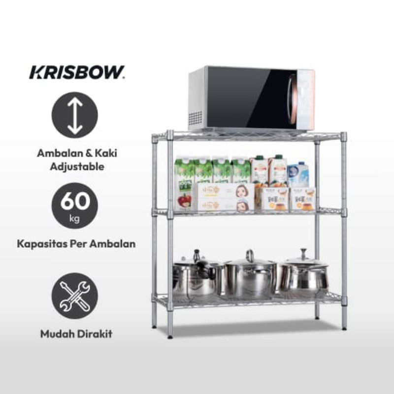 Jual Rak Besi Serbaguna 3-4-5 Tingkat - Krisbow | Shopee Indonesia