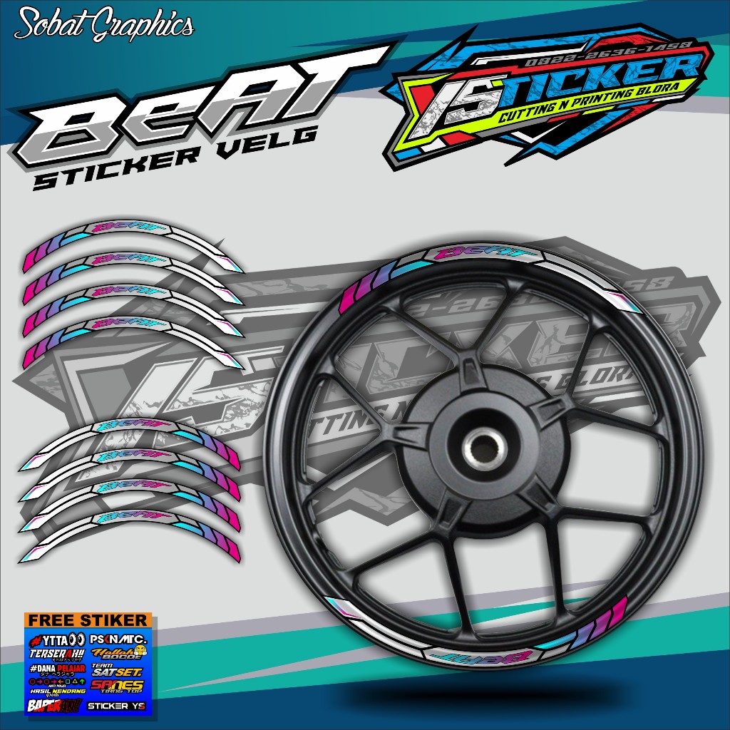 Jual Stiker Velg BEAT / variasi list velg, vinyl uv transparan, Varisai ...