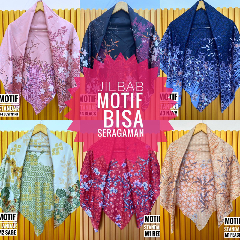 Jual JILBAB MOTIF SEGIEMPAT BUCKLE SCARVES SWAROSKI BISA SERAGAMAN ...