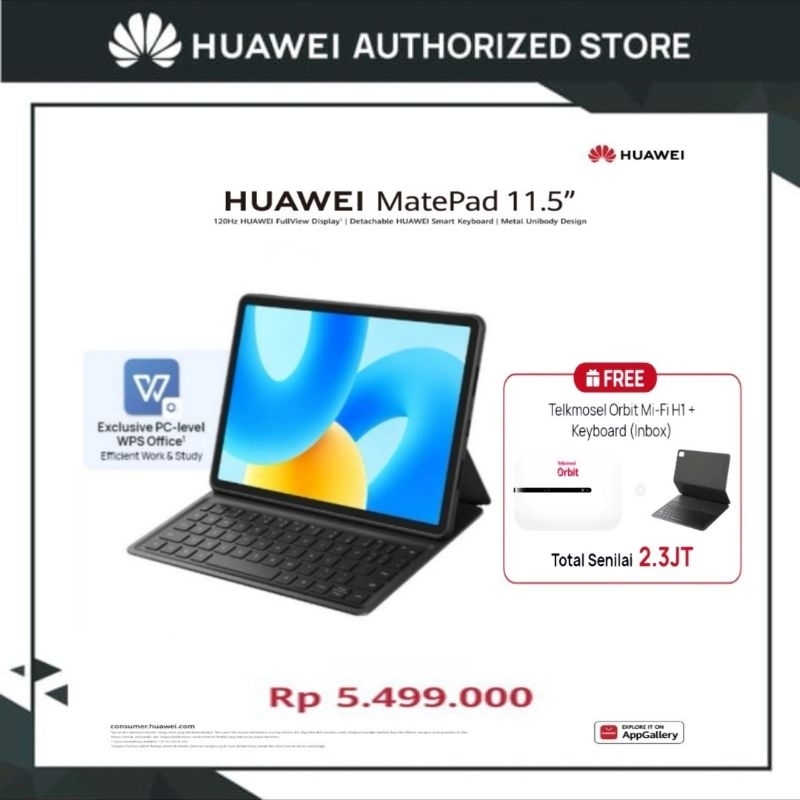 Jual [NEW]HUAWEI MatePad 11.5" Tablet [8+128GB] | PC-Level Productivity ...