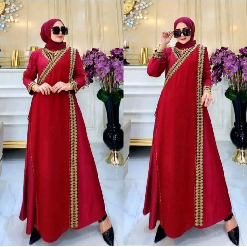 Jual Gamis Abaya Turkey Jersey Mix Kombinasi Ceruty Model India ...