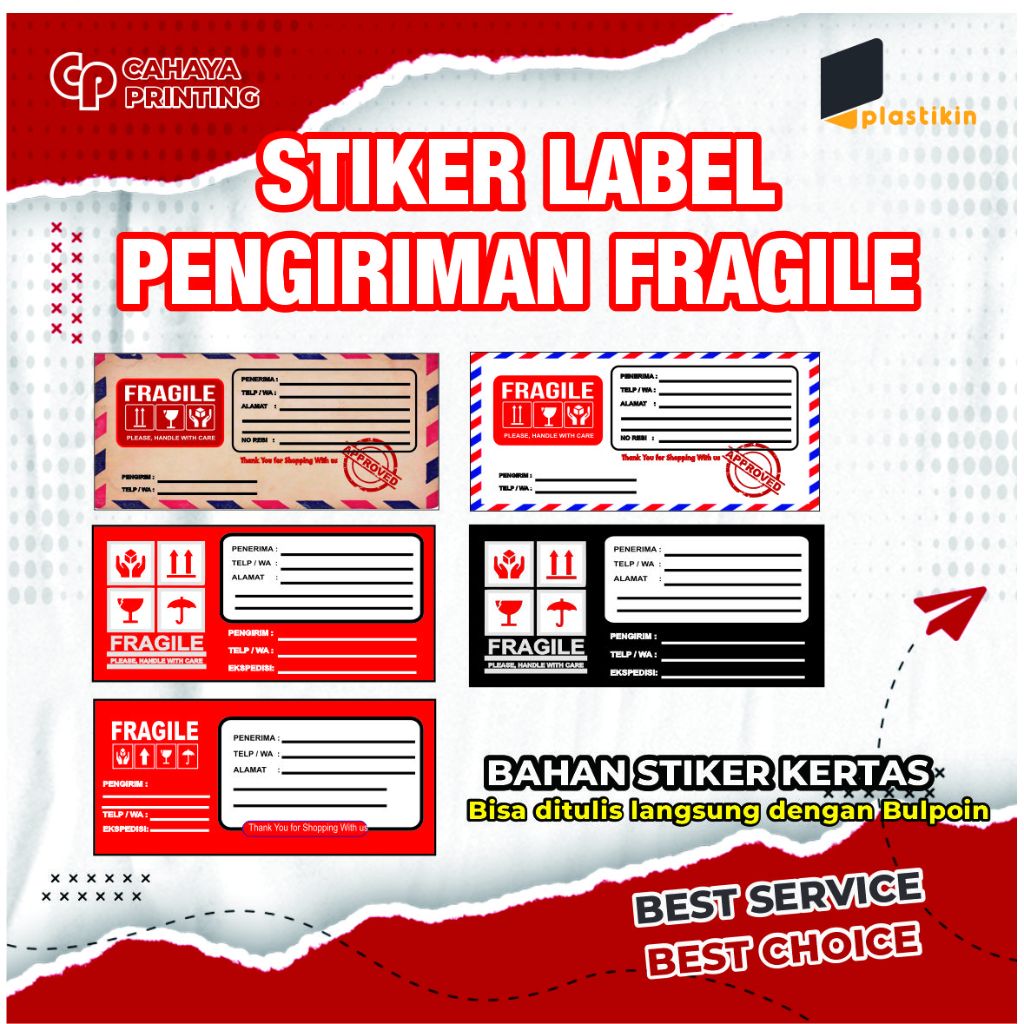 Jual STIKER FRAGILE MURAH / STIKER PENGIRIMAN PAKET / STIKER LABEL ...