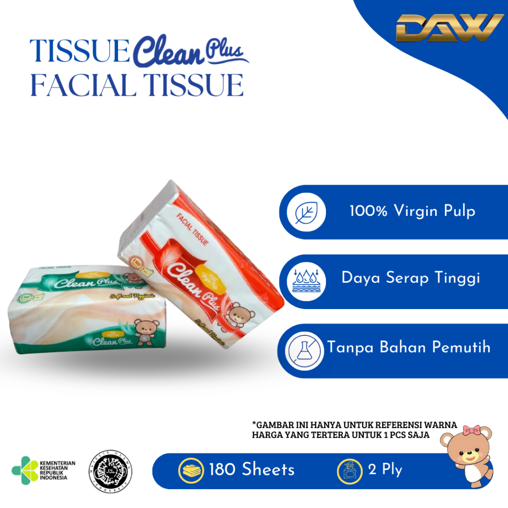 Jual Clean Plus Tissue 2 ply 180sheets facial tissue | Shopee Indonesia