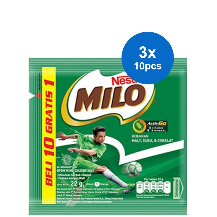 Jual MILO ACTIV-GO Susu Coklat Renceng Triplepack 10 x 22 gr | Shopee ...