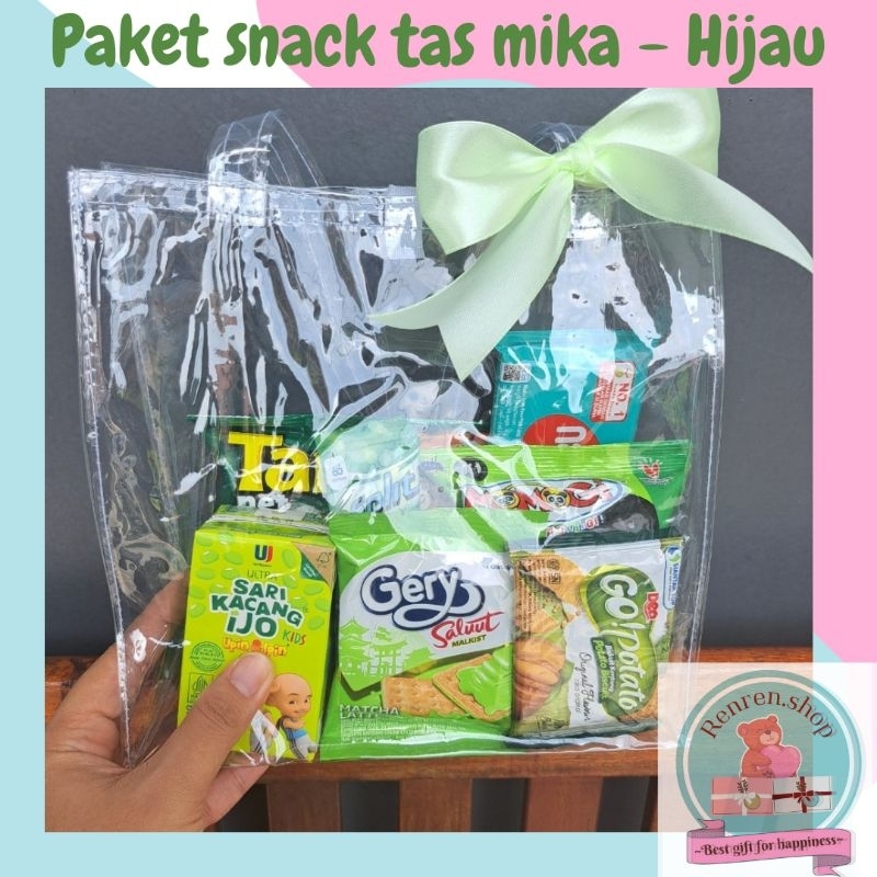 Jual Paket snack ulang tahun tas mika warna hijau ( FREE CARD) | Shopee ...