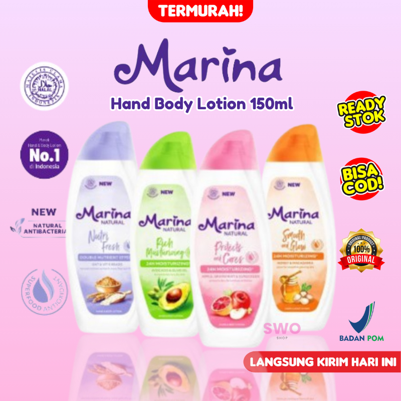 Jual Marina Hand Body Lotion Natural 150ml | Shopee Indonesia