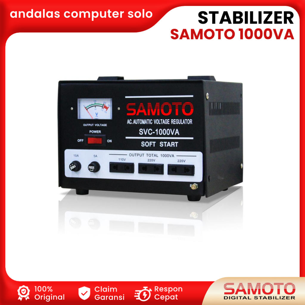 Jual STABILIZER STAVOLT SAMOTO 1000 VA STAVOLT LISTRIK STABILISER ...