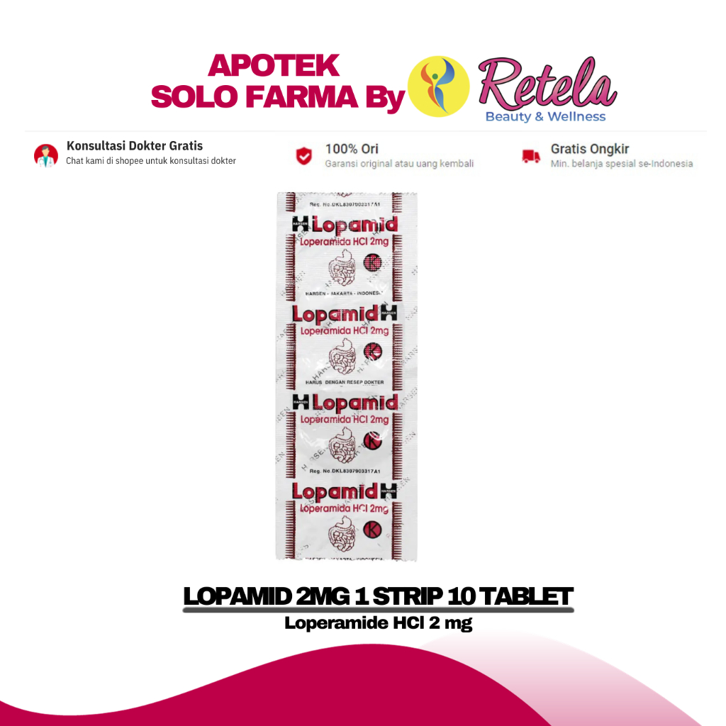 Jual LOPAMID 2MG 1 STRIP 10 TABLET ( LOPERAMIDE HCL 2 MG ) | Shopee ...