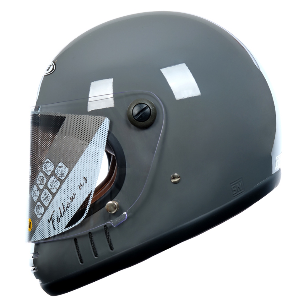 Jual ZEUS ZS 816E GREY GLOSSY CAKIL RETRO SINGLE VISOR | Shopee Indonesia