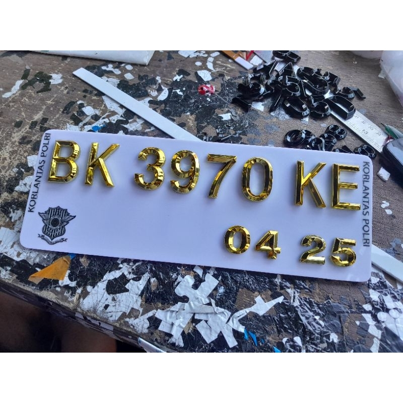 Jual Plat Motor 3cm Diamond Gold | Shopee Indonesia