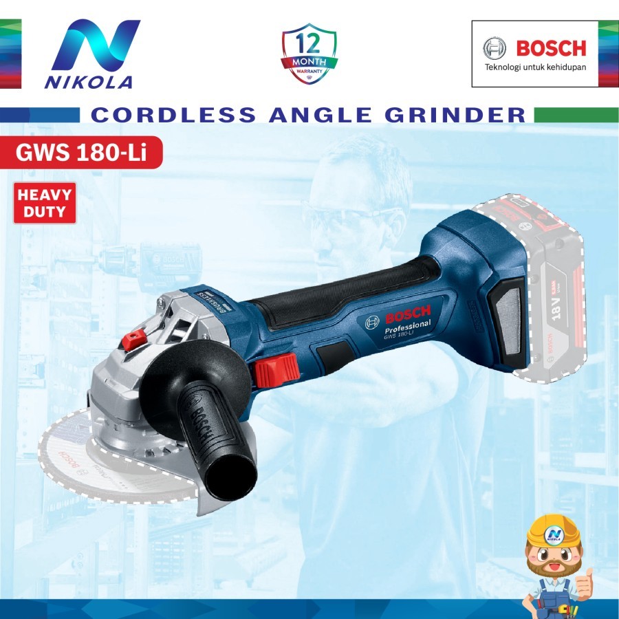 Jual Bosch Cordless Angle Grinder Gws 180 Li Solo Gws180 Shopee Indonesia