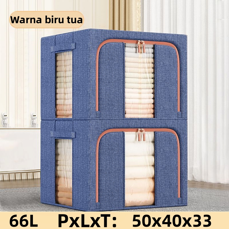 Jual box lipat 66L/110L storage box linen katun lebih tebal kotak ...