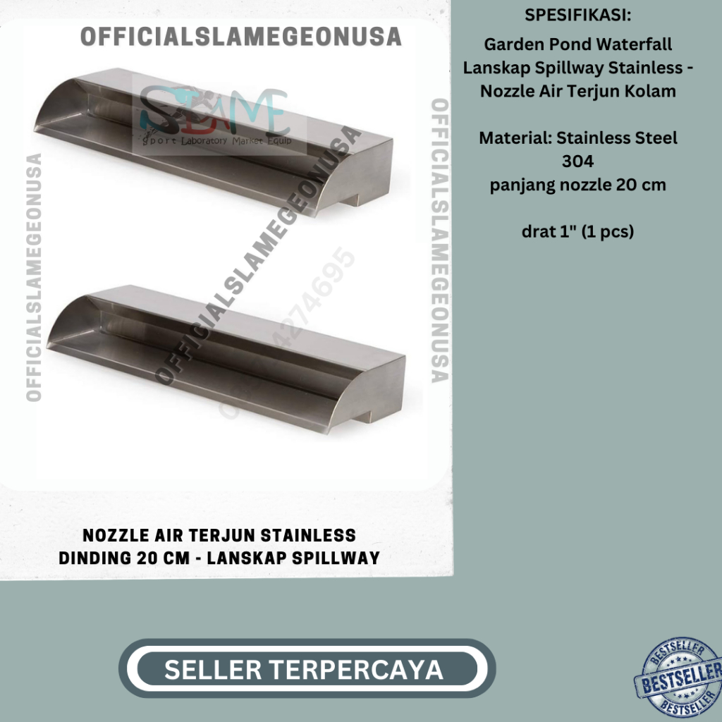 Jual Nozzle Air Terjun Stainless Dinding 20 Cm - Lanskap Spillway ...