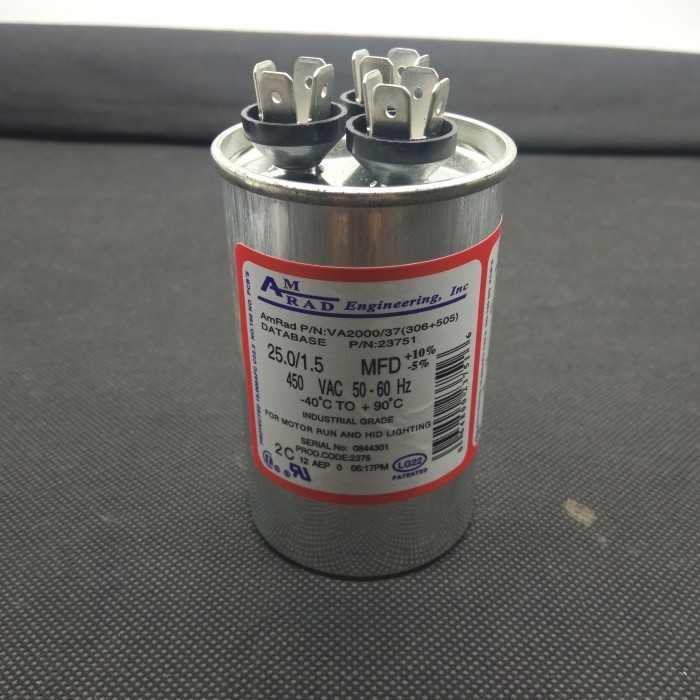 Jual Capasitor Ac 25+1, 5uf Amrad kaki 3 (Cuci Gudang) | Shopee Indonesia