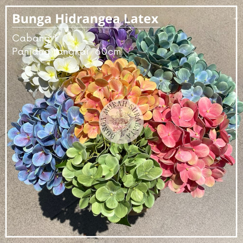 Jual BUNGA HIDRANGEA LATEX TANGKAI PANJANG/BUNGA TANGKAI PANJANG (W-189 ...