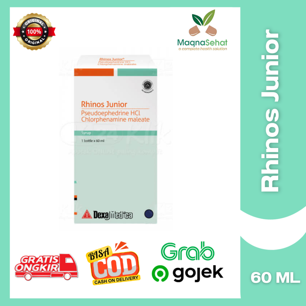 Jual Rhinos Junior Sirup Isi 60ml Obat Pilek Anak Original Dexa / Obat ...