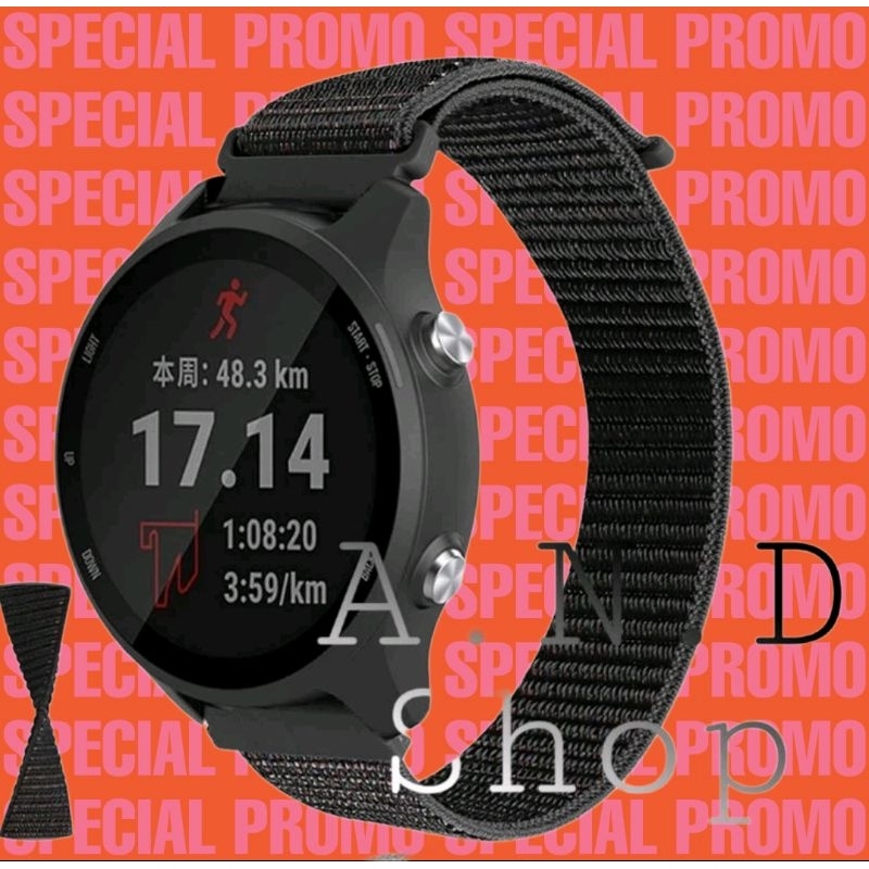 Jual GARMIN FORERUNNER 245 245 MUSIC STRAP NYLON NILON WATCH BAND TALI ...